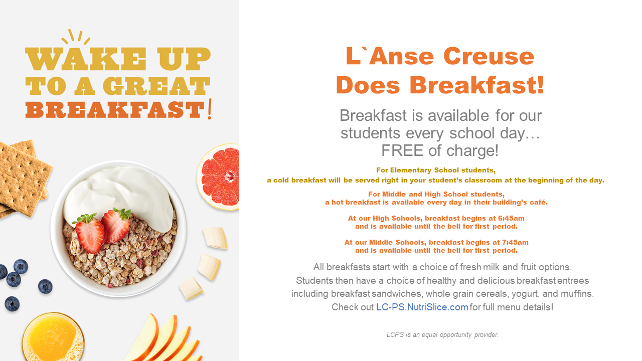 Food & Nutrition Services - Departments - L'Anse Creuse Public Schools